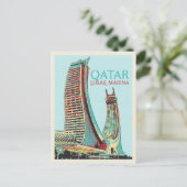 Lusail Marina buildings illustration Qatar Postcar Postcard | Zazzle