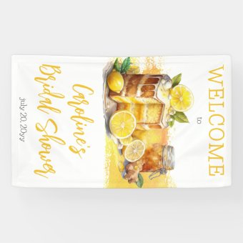 Luscious Lemon Cake Ginger Tea Bridal Shower Banner | Zazzle