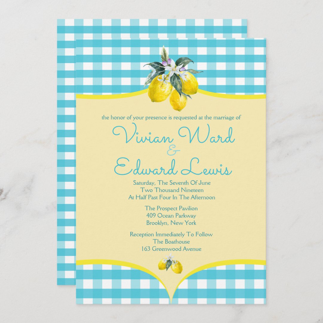 Luscious Lemon Wedding Invitations | Zazzle