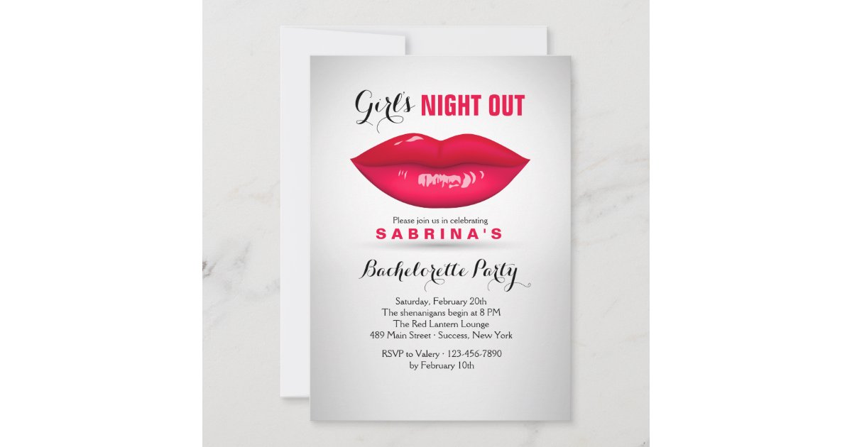 Luscious Lips Bachelorette Party Invitation | Zazzle