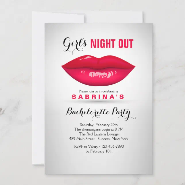 Luscious Lips Bachelorette Party Invitation | Zazzle