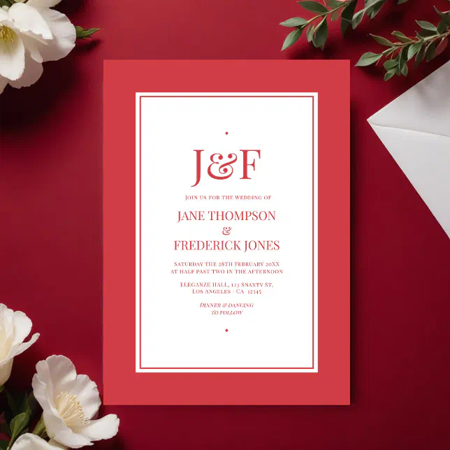 Luscious Red Color Wedding Invitation | Zazzle