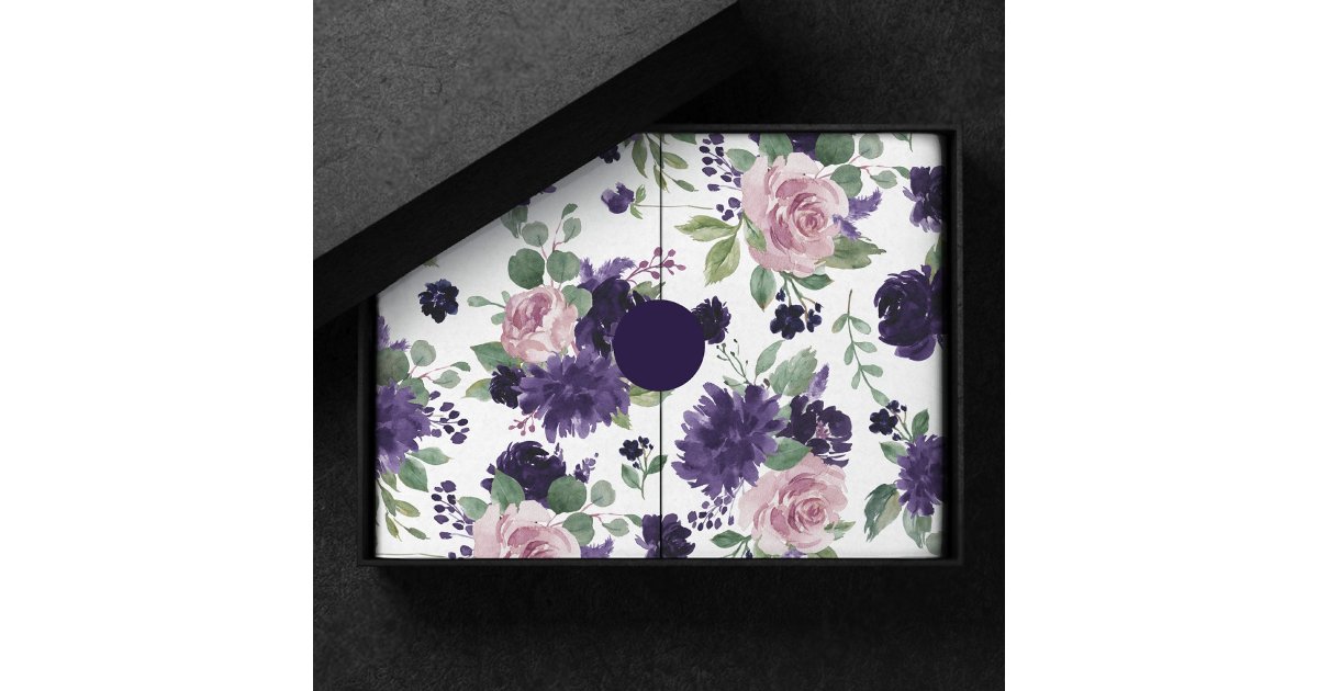 Lush Blossoms | Purple and Pink Floral Pattern Tissue Paper | Zazzle