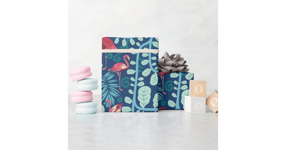 Lush Flamingo Jungle Wrapping Paper | Zazzle