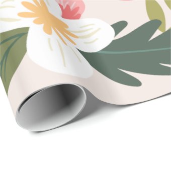 Lush Florals Blush Pink Pattern Wrapping Paper | Zazzle