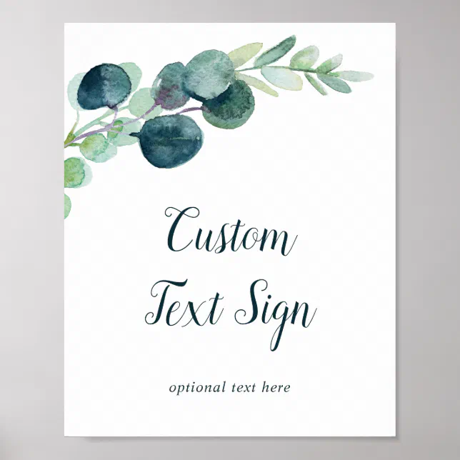 Lush Greenery Bridal Shower Custom Text Sign | Zazzle