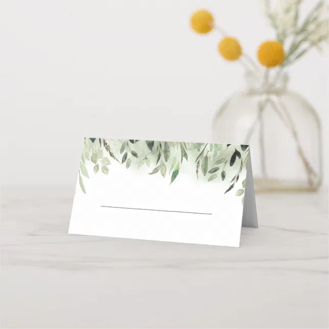 Lush Greenery Vintage Wedding Place Card | Zazzle