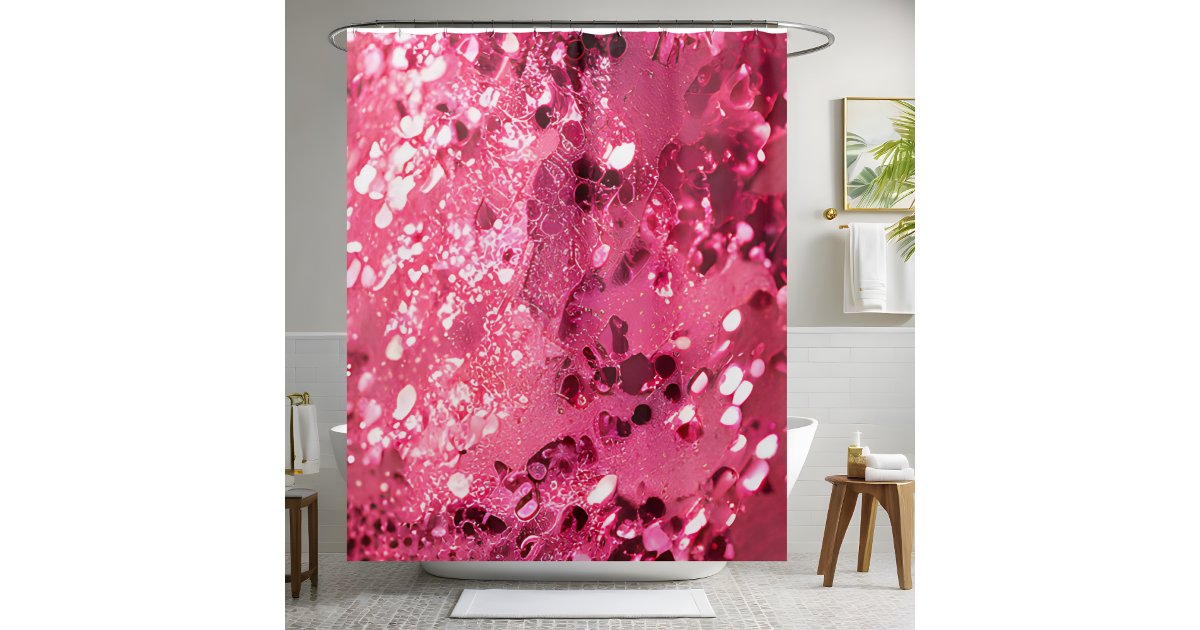 Lush Pink Sequin Shower Curtain | Zazzle