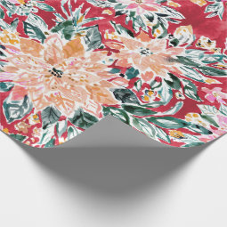 LUSH POINSETTIAS Christmas Wrapping Paper | Zazzle