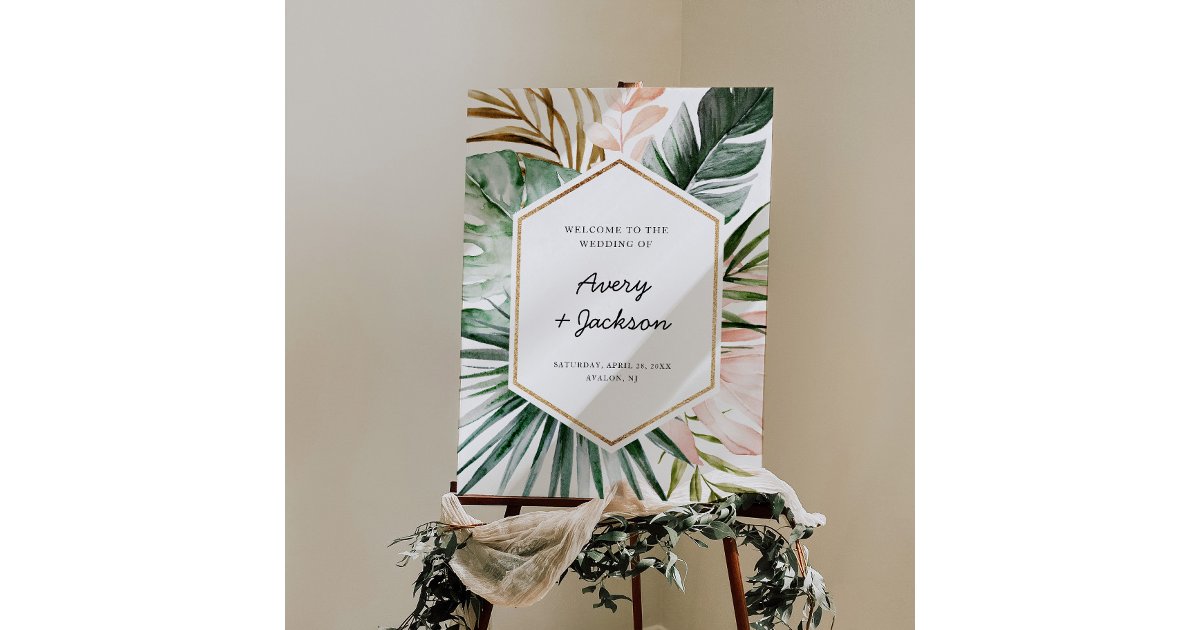 Lush Tropics Welcome Sign Foam Board | Zazzle