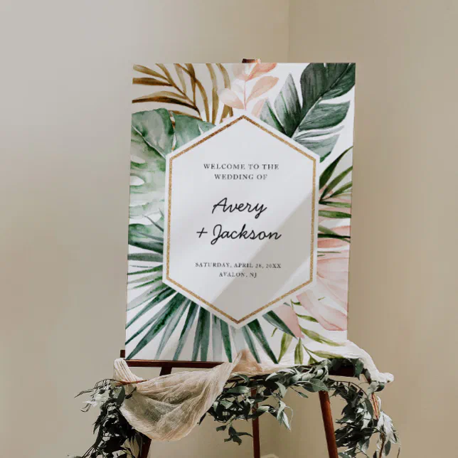 Lush Tropics Welcome Sign Foam Board | Zazzle