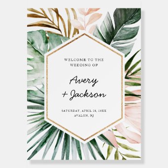 Lush Tropics Welcome Sign Foam Board | Zazzle