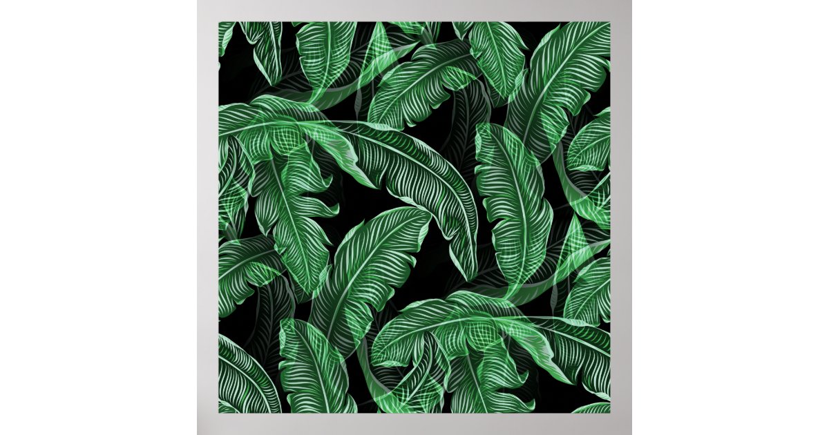 Lush Warm Jungle Leaves Poster | Zazzle