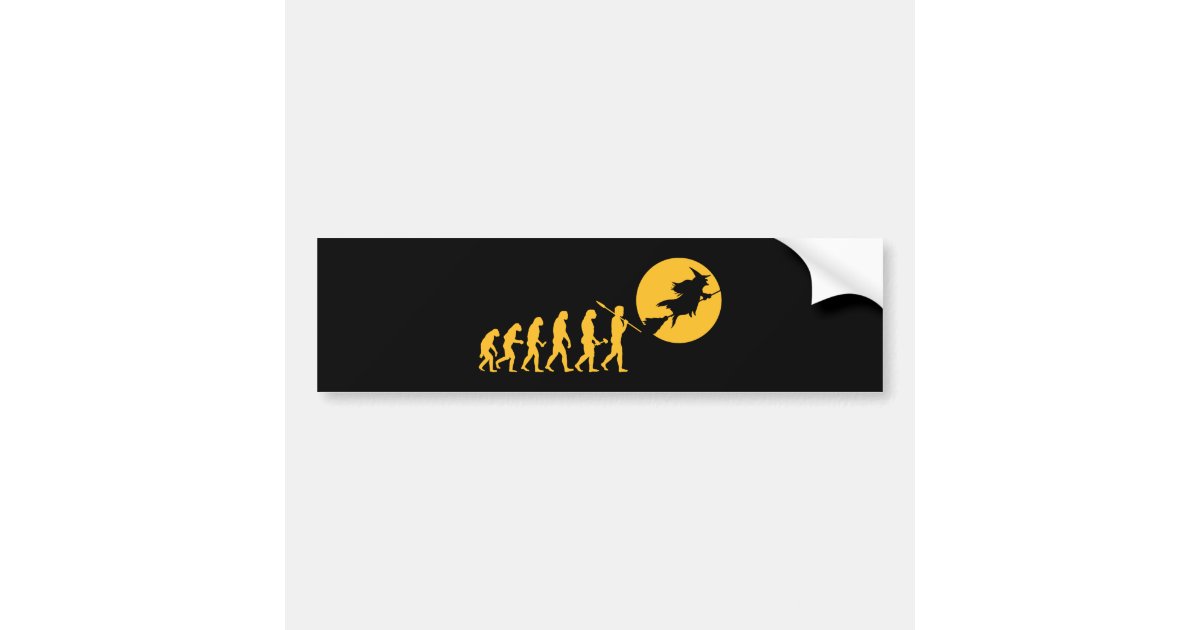 Lustiger Hexen Evolution Bumper Sticker | Zazzle