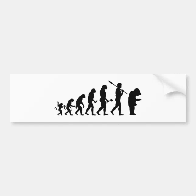 Lustiger Nerd Evolution Bumper Sticker | Zazzle