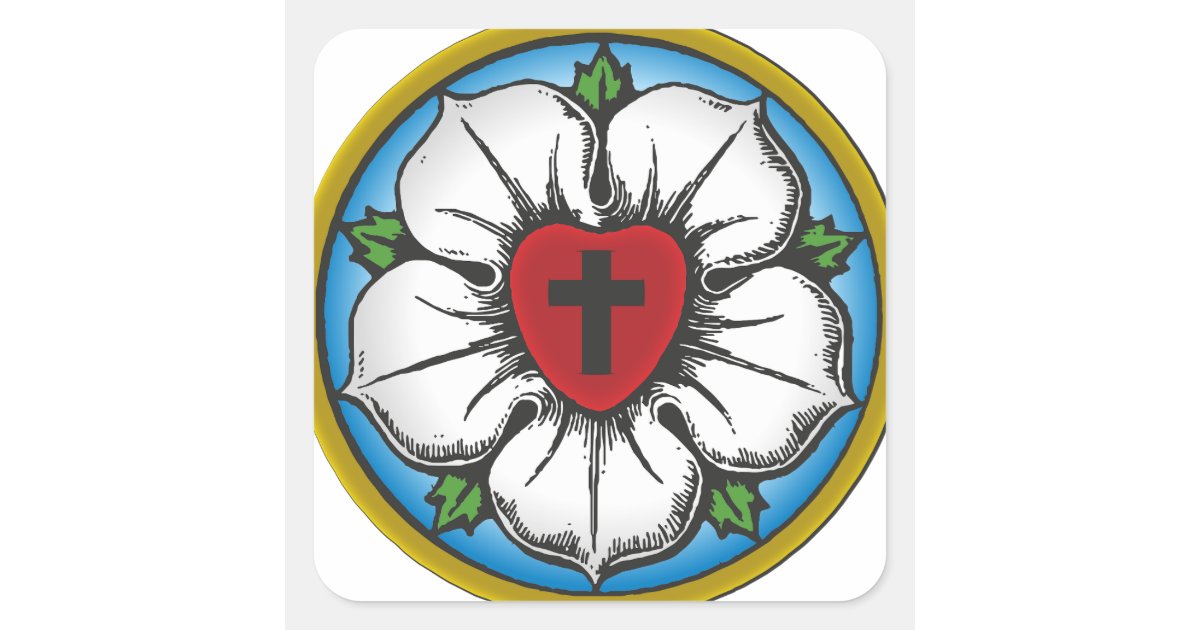 luther rose square sticker | Zazzle