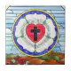 Luther Rose Stained Glass Window Tile | Zazzle