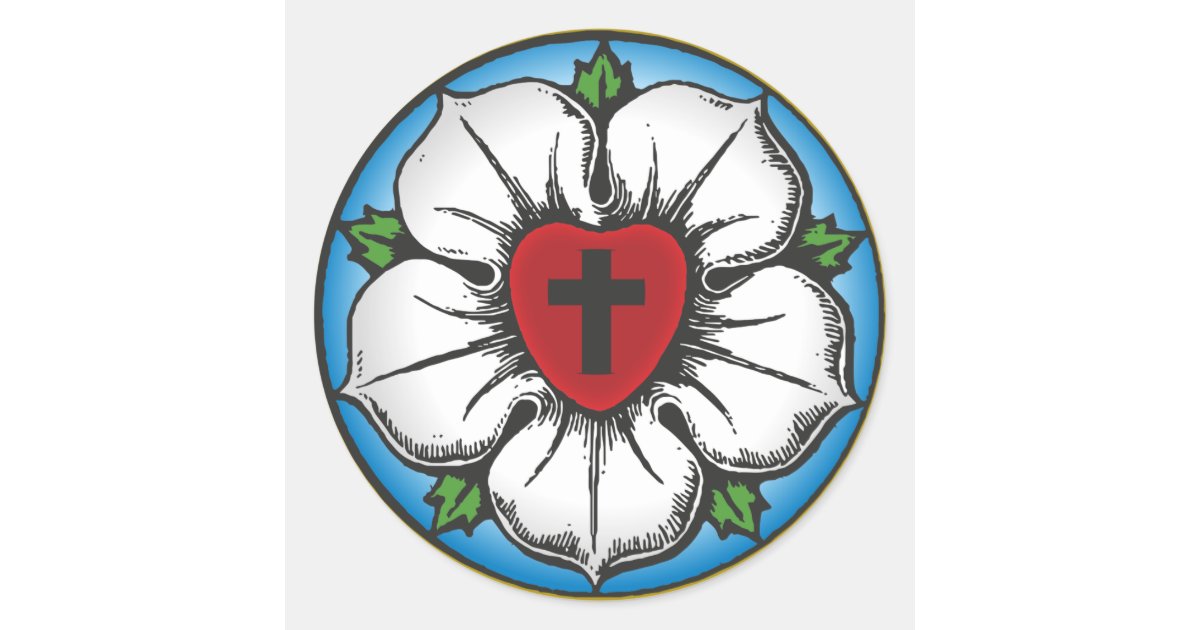 Lutheran Rose Classic Round Sticker | Zazzle