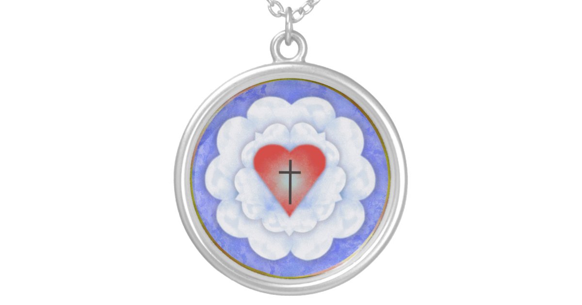 Lutheran rose necklace | Zazzle