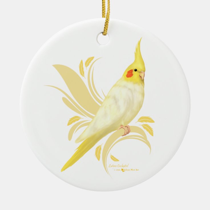 Lutino Cockatiel Ceramic Ornament | Zazzle