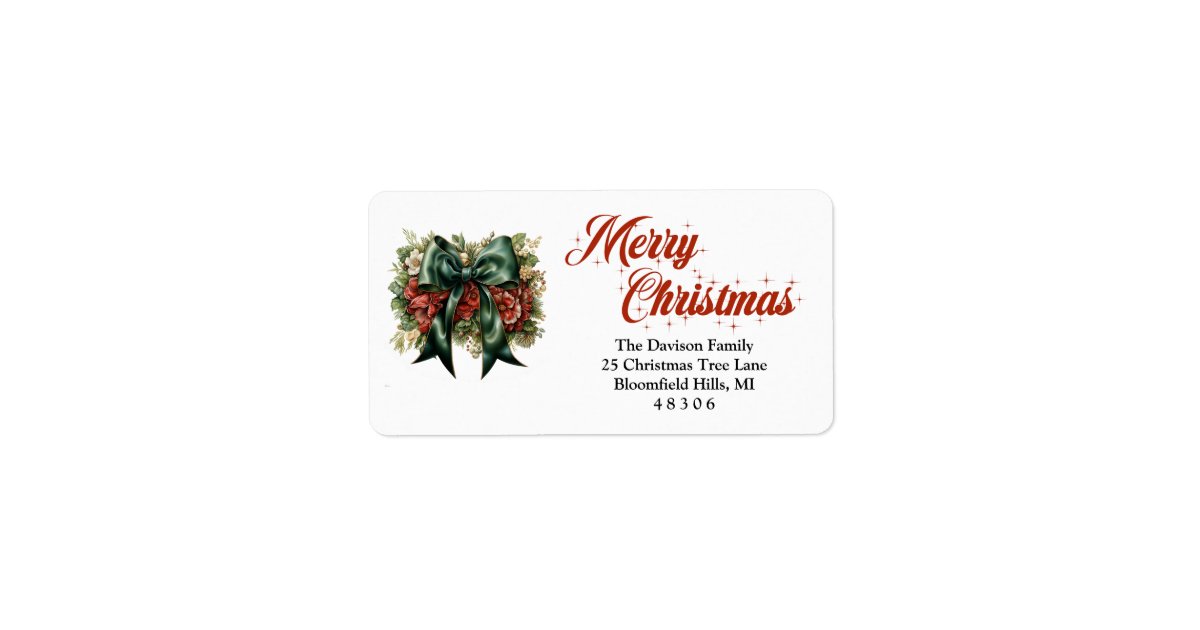 Lux lavish wreath with green and gold ribbon label | Zazzle