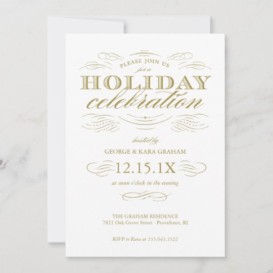 Luxe Celebration Elegant Holiday Party Invite | Zazzle.com