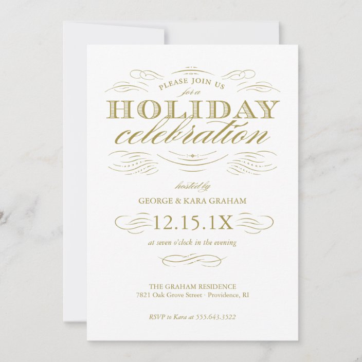 Luxe Celebration Elegant Holiday Party Invite | Zazzle.com