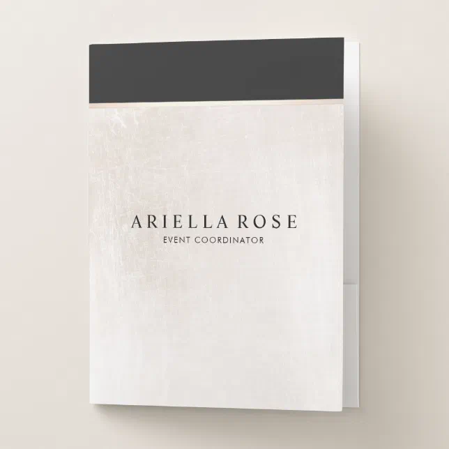 Luxe Elegant Black and White Marble Professional Pocket Folder | Zazzle