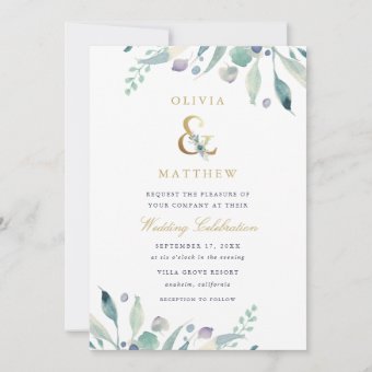 Luxe Floral Wedding Invitation | Zazzle