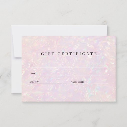 Luxe Holographic QR Code Business Gift Certificate | Zazzle