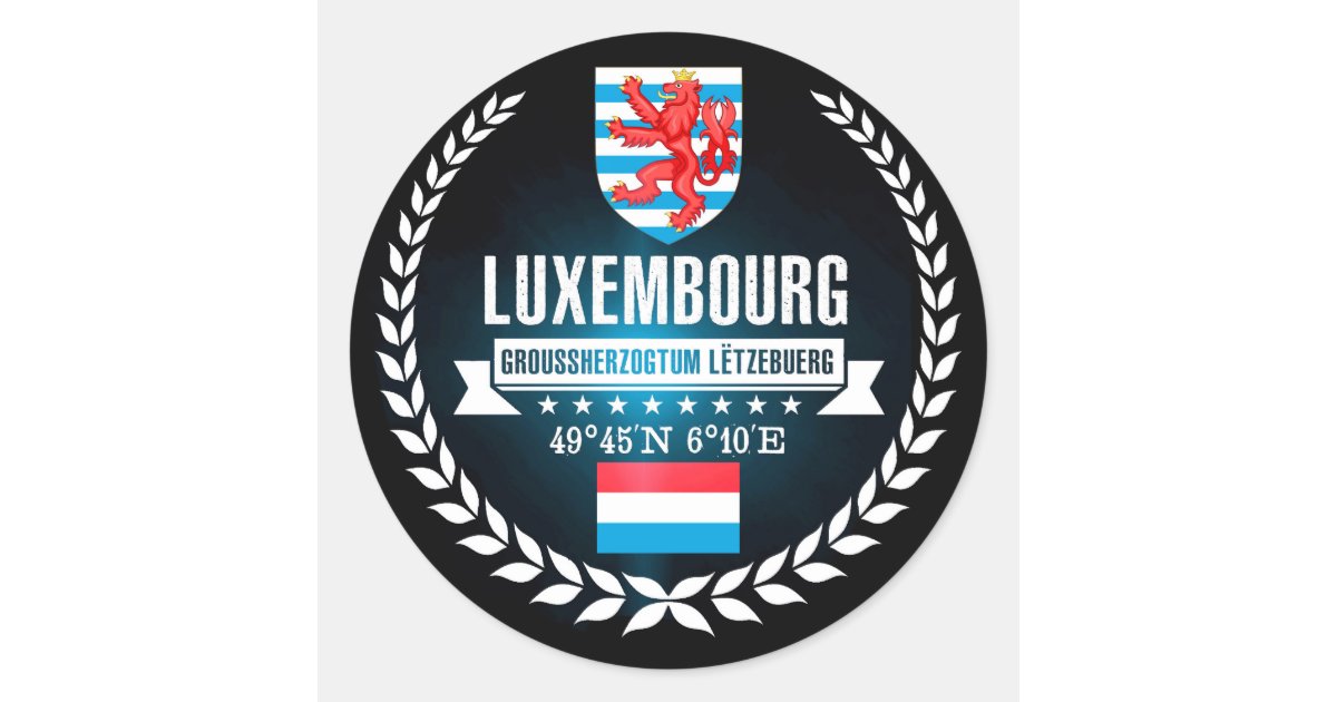 Luxembourg Classic Round Sticker | Zazzle