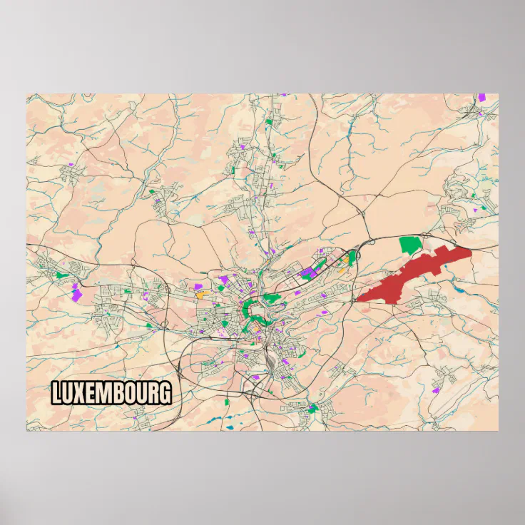 Luxembourg Map Poster | Zazzle