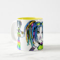 "Luxie" Rainbow Cyber Goth Hula Hoop Fae Mug | Zazzle