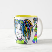 "Luxie" Rainbow Cyber Goth Hula Hoop Fae Mug | Zazzle