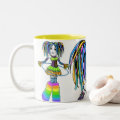 "Luxie" Rainbow Cyber Goth Hula Hoop Fae Mug | Zazzle