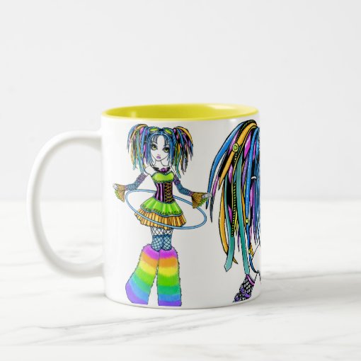 "Luxie" Rainbow Cyber Goth Hula Hoop Fae Mug | Zazzle