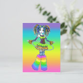 "Luxie" Rainbow Cyber Goth Hula Hoop Fae Postcard | Zazzle
