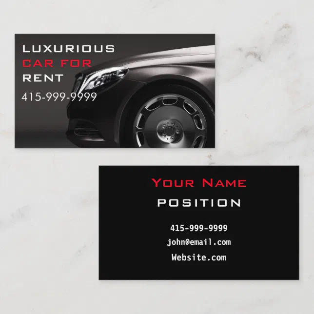 LUXURIOUS Car Service Or Uber Driver QR code Business Card | Zazzle