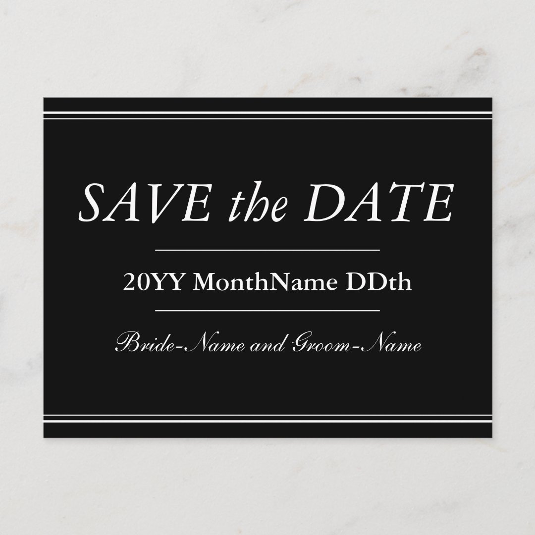 Luxurious, Elegant "SAVE the DATE" Postcard | Zazzle