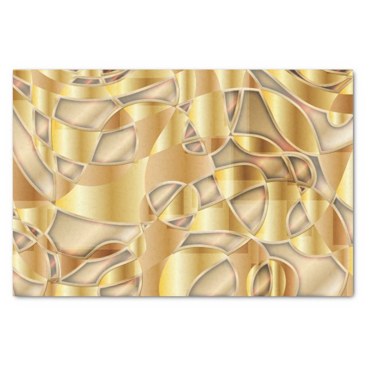 Luxurious Gold Metallic Collage Art Composition Tissue Paper | Zazzle
