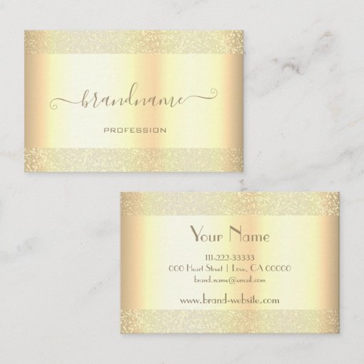 Luxurious Golden Colored with Gold Border Elegant Business Card | Zazzle