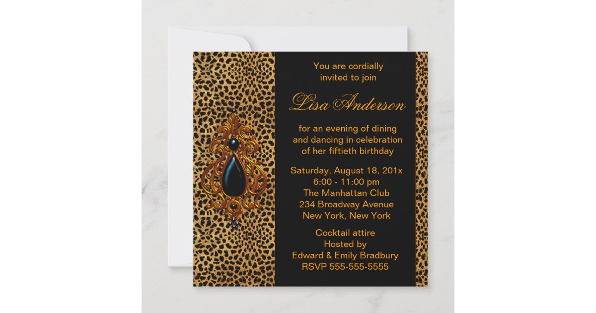 Luxurious Leopard Birthday Party Invitation | Zazzle