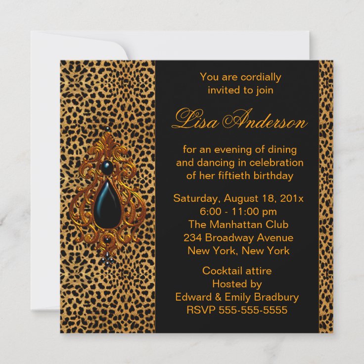 Luxurious Leopard Birthday Party Invitation | Zazzle