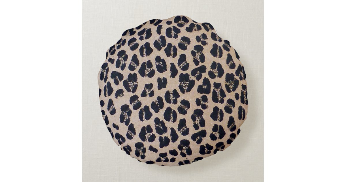 Luxurious Leopard Print Round Throw Pillow (16") | Zazzle