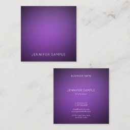 Luxurious Modern Simple Elegant Purple Template Square Business Card ...