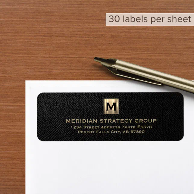 Luxurious Monogram Return Address Labels | Zazzle