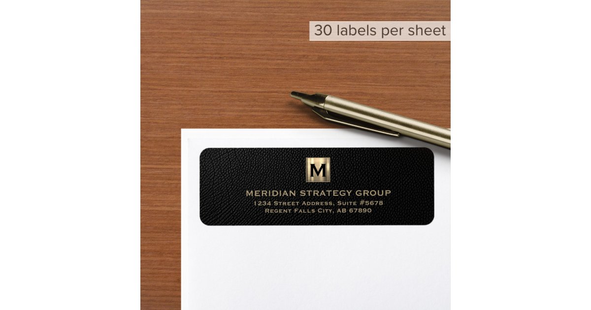 Luxurious Monogram Return Address Labels | Zazzle