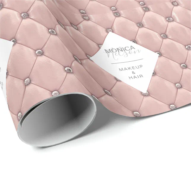 luxurious rose gold tufted monogram wrapping paper | Zazzle