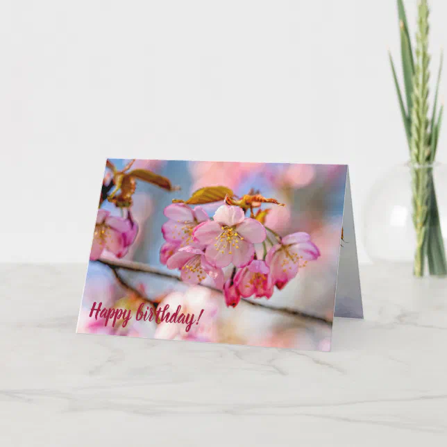 Luxurious Sakura Flowers In The Spring Garden Card | Zazzle