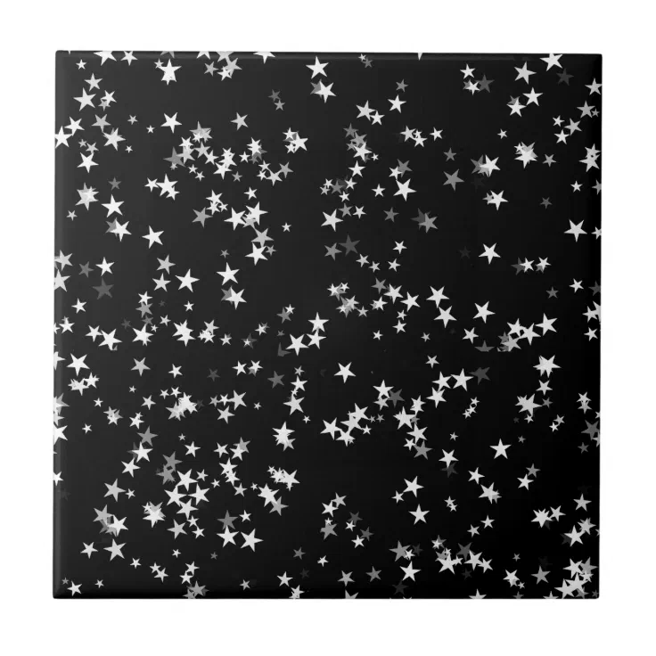Luxurious Starry Sky Black Star Elegance Astronomy Ceramic Tile | Zazzle